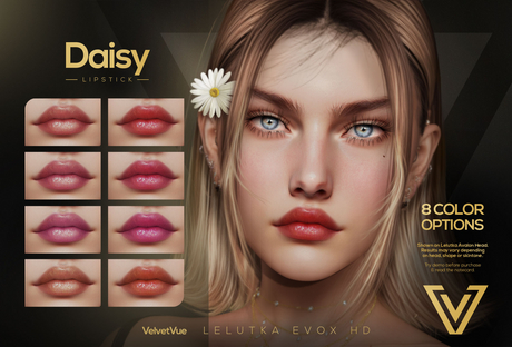 Second Life Marketplace - [ VelvetVue ] Daisy Lipstick
